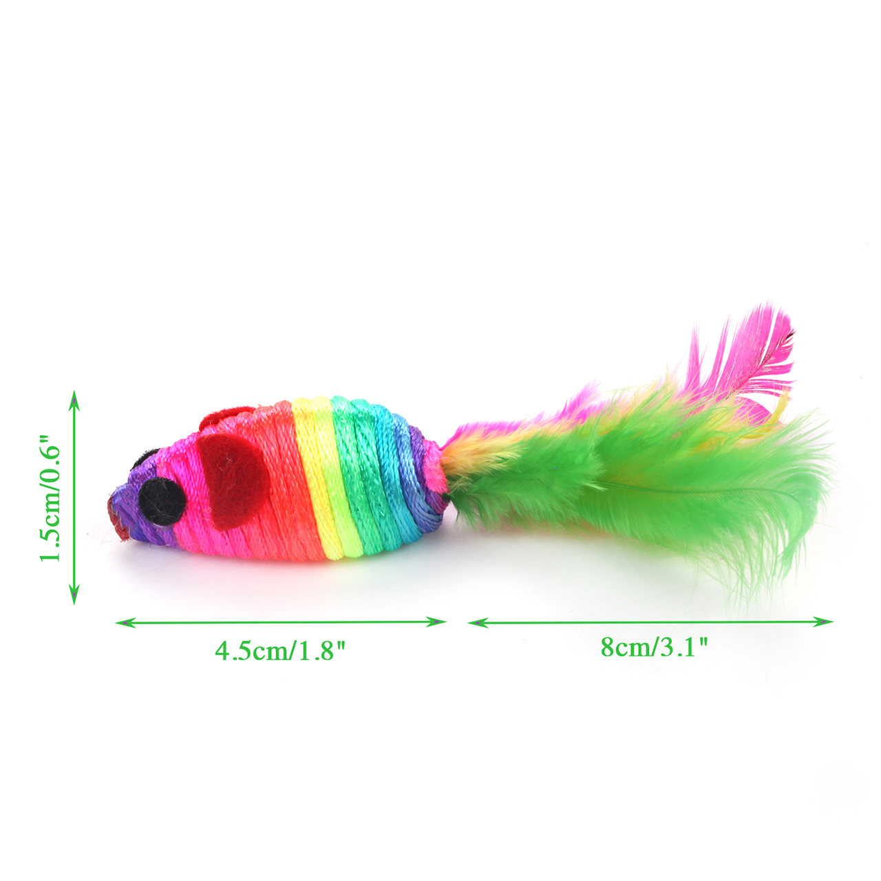 Rattle Cat Toys Mice with Feather – WONPET Pet Supllies Manufacturer